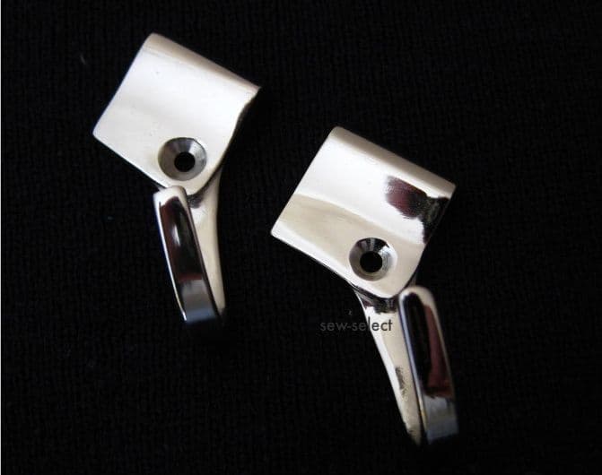 Metal Curtain Tassel Wall Hooks Wave Design Small Tieback Coat Hook 5cm Long Matt Black Chrome